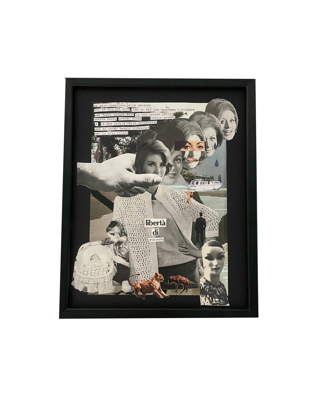 Pulcinella's Freedom - Handmade Collage - Poetry - Collage Picture With ...