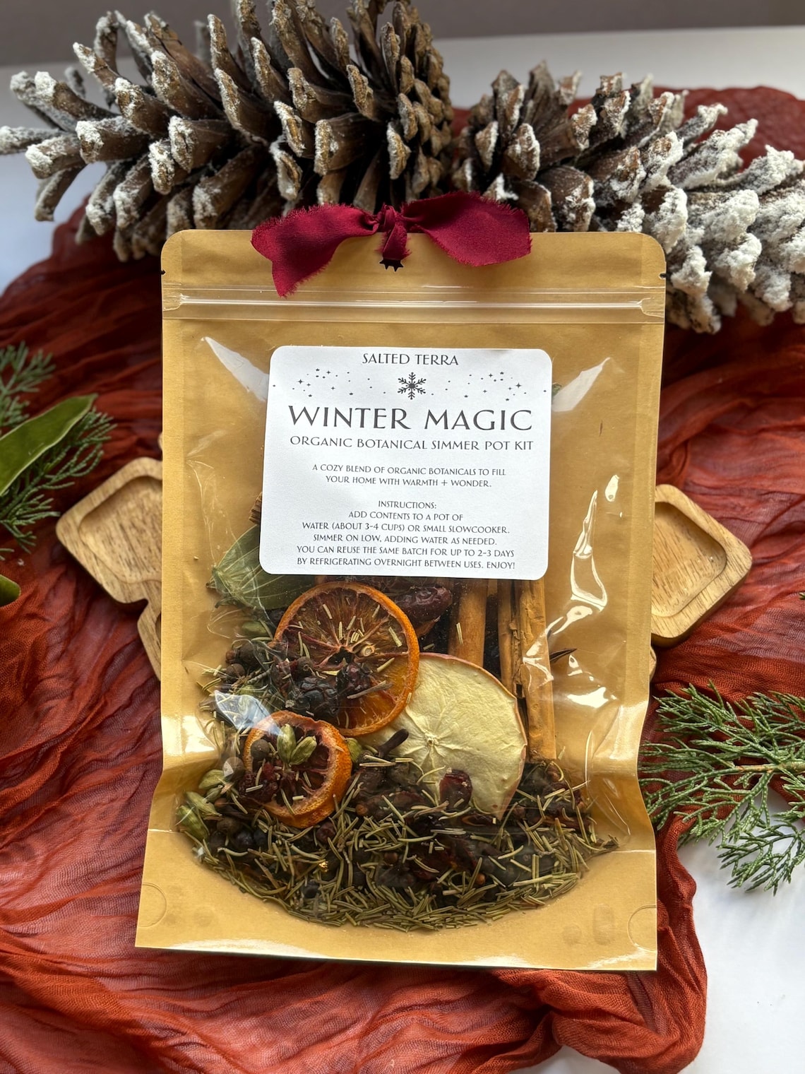 Winter Magic Organic Simmer Pot Kit | Stovetop Potpourri, Natural Home ...
