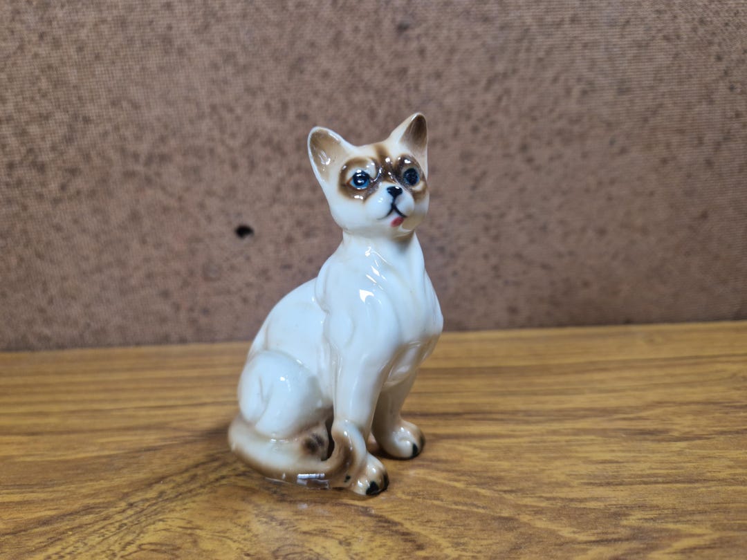 Vintage Ceramic Siamese Cat Figurine – Mid-century Animal Collectible ...