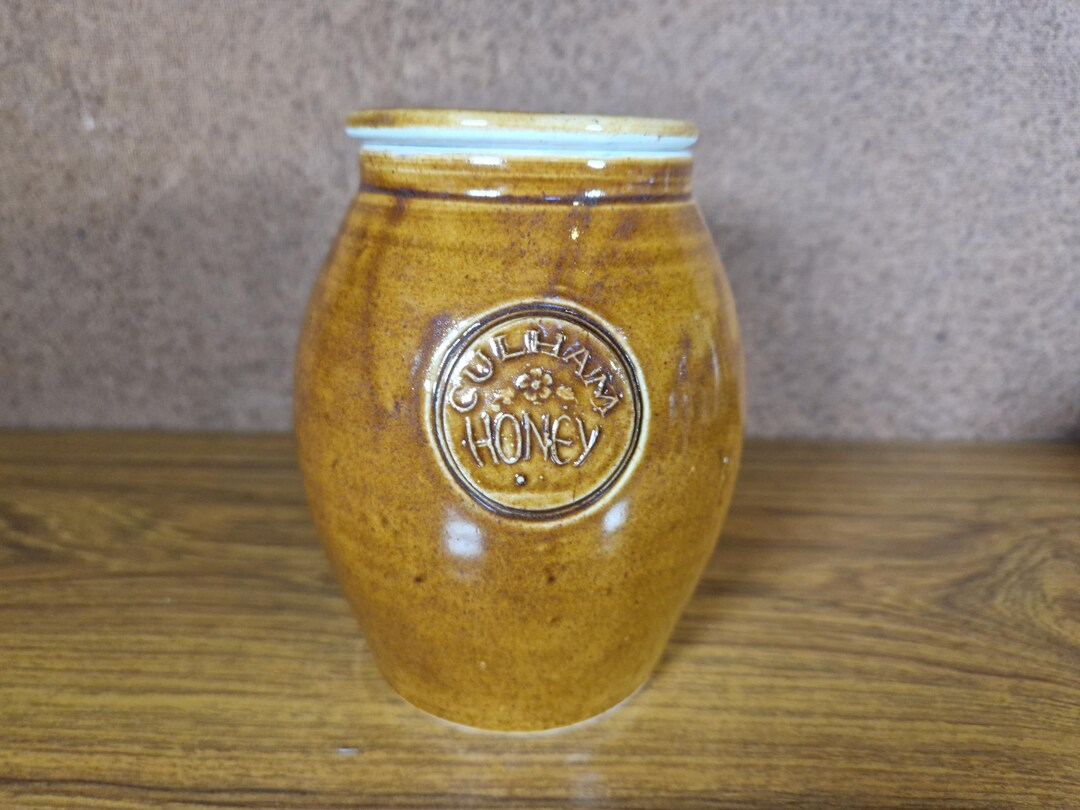 Vintage Culham Honey Pot With Lid – Rustic Stoneware Kitchen Jar ...