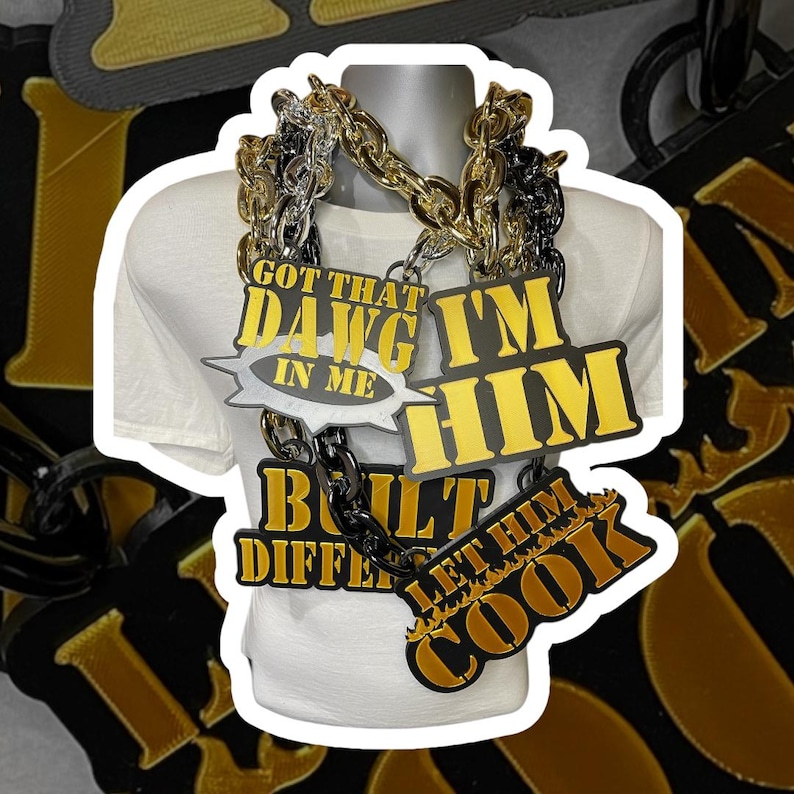 Custom Made 3D Fan Chains! Metallic Chains Logo Sports Team, School ...