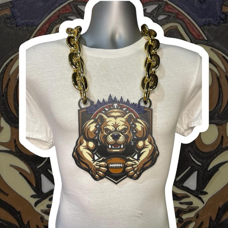 Custom Made 3D Fan Chains! Metallic Chains Logo Sports Team, School ...