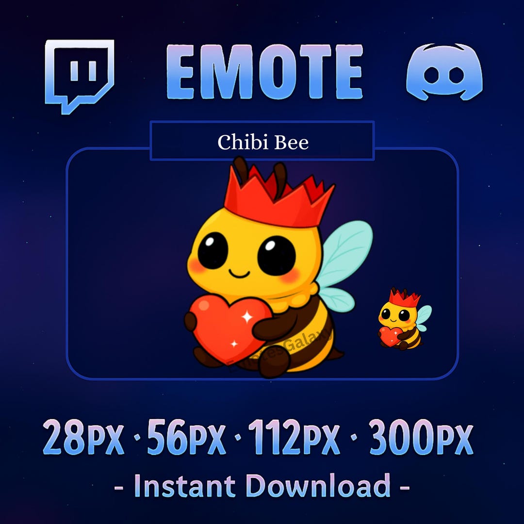 Chibi Bee Heart | Cute Buzz Emote for Discord Servers & Twitch - Etsy
