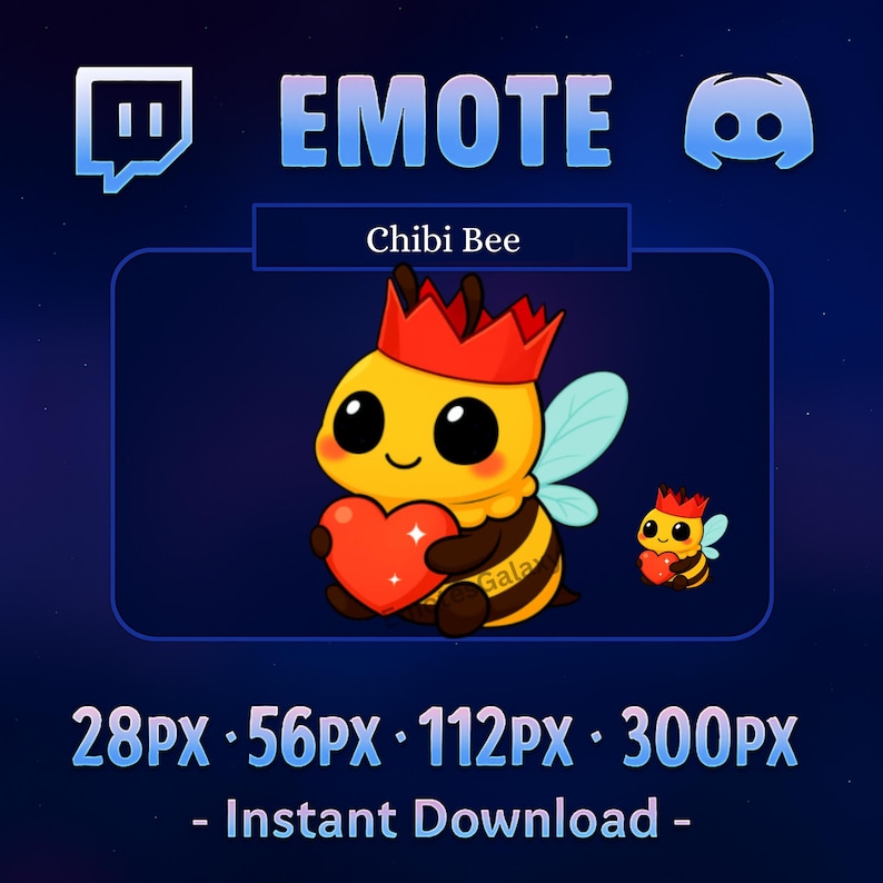 Chibi Bee Emote | Twitch, Discord, Youtube Stream Overlay - Etsy Ireland