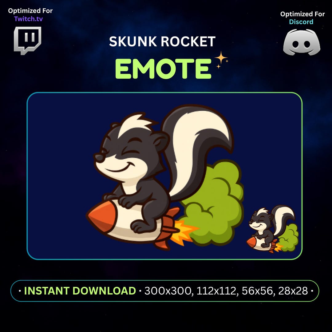 Skunk Rocket Emote – Funny Discord & Twitch Meme Emoji With Stink Trail ...