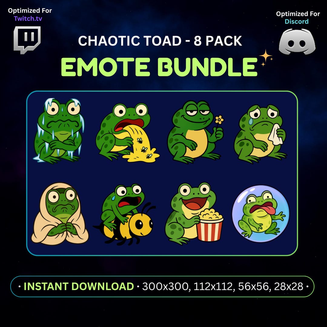 Funny Frog Emotes Pack: Meme Reactions for Twitch & Discord - Etsy UK