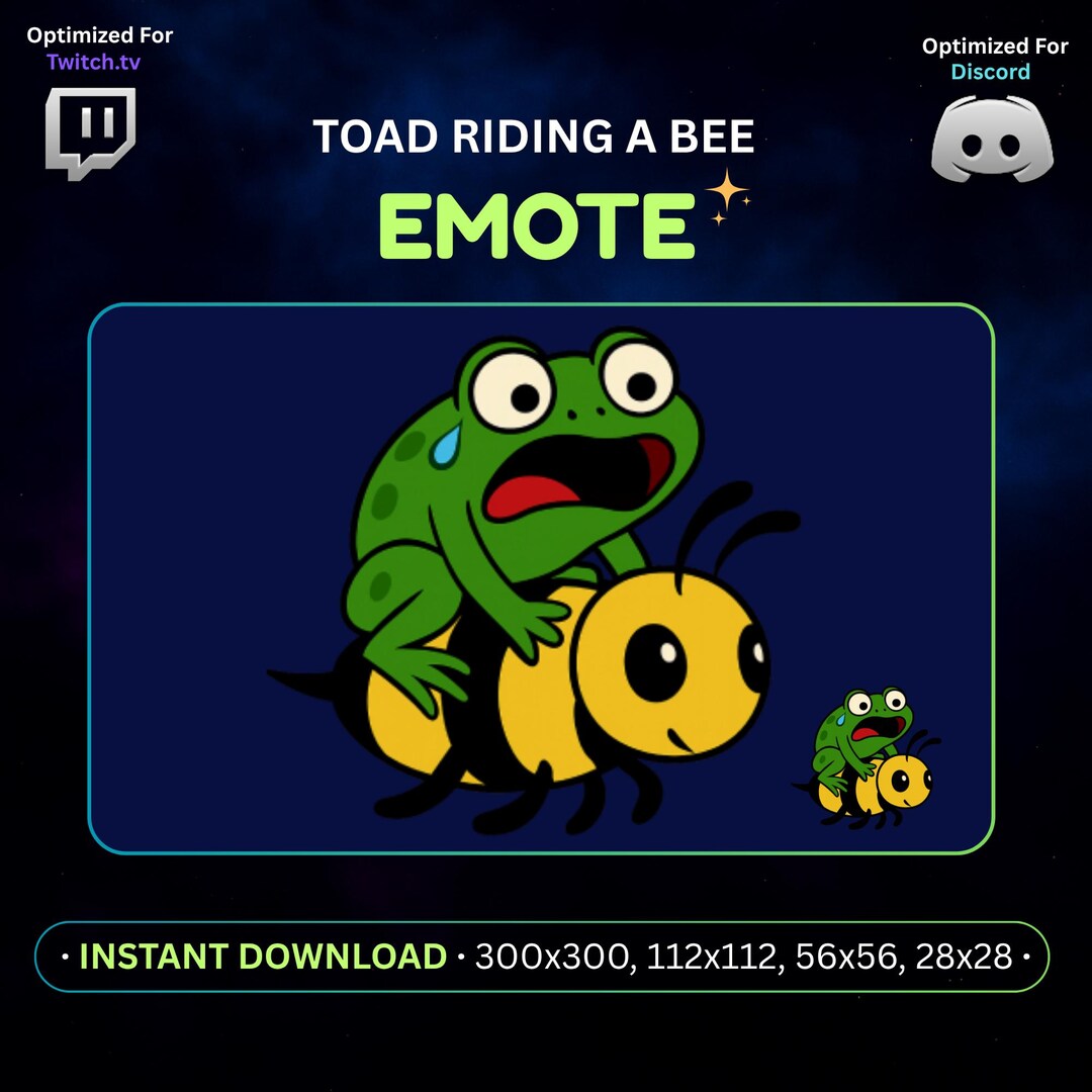 Toad Bee Emote – Kawaii Frog Riding a Bee | Funny Discord & Twitch ...