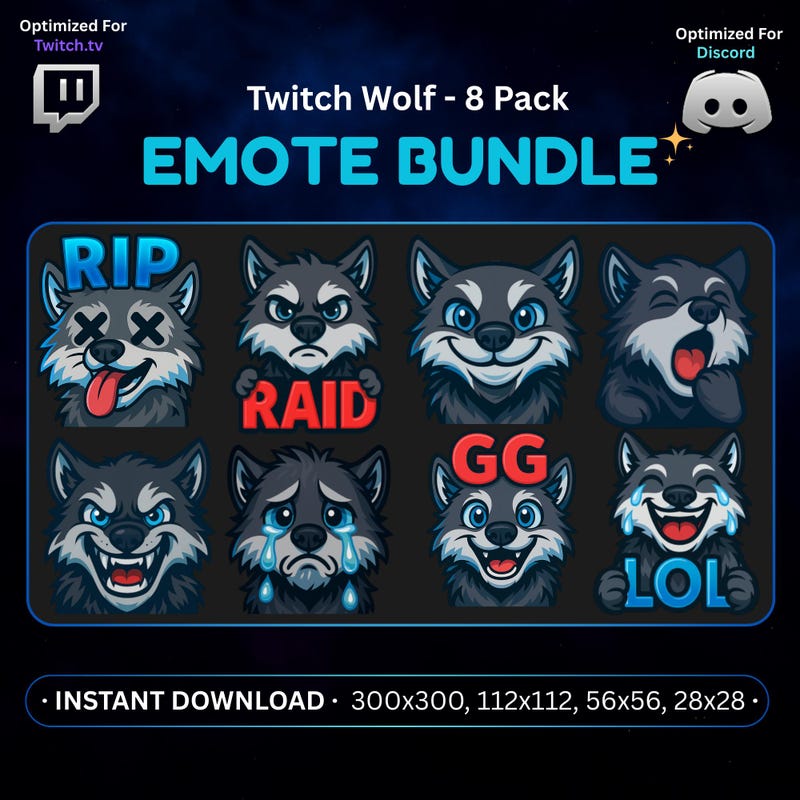 Wolf Emoji - Etsy