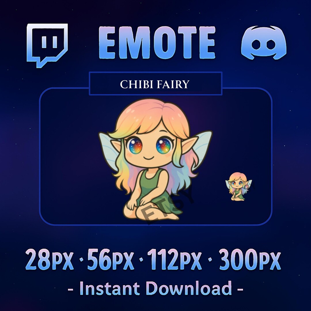 Chibi Fairy Emote – Magical Fairy Wings Sparkle Emoji for Twitch - Etsy