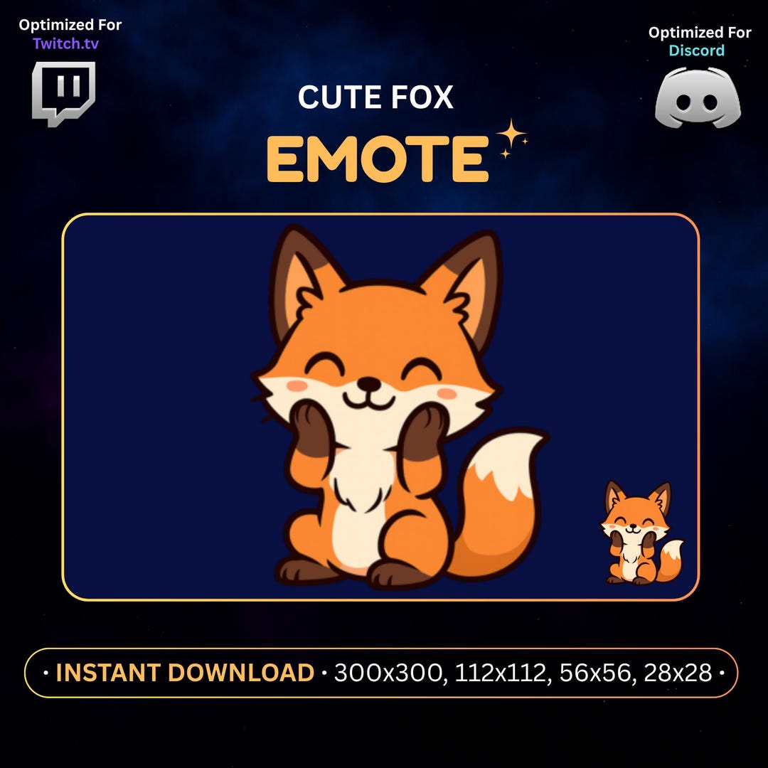 Fox Emote – Wholesome Twitch Emoji for Discord (digital Download - Etsy
