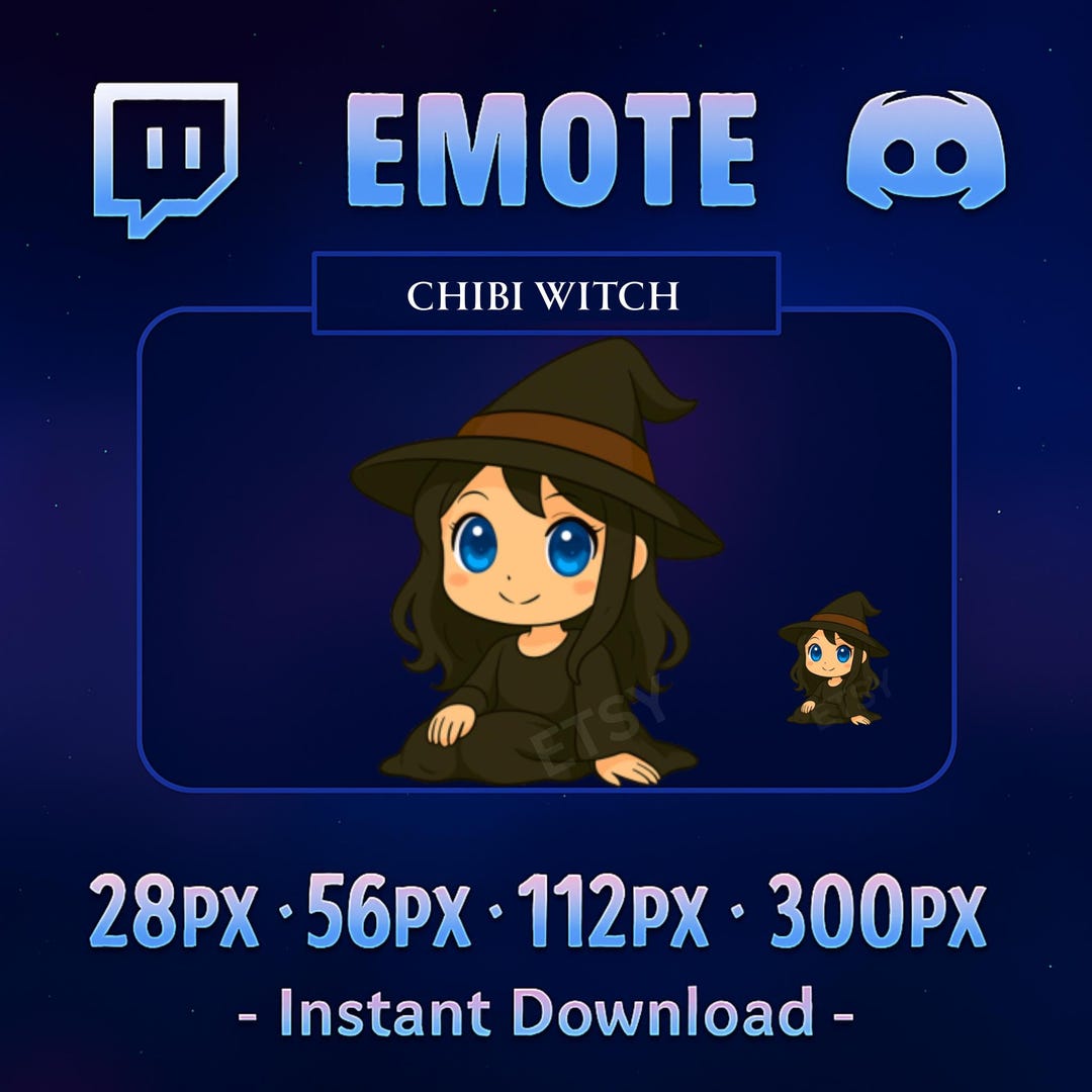 Chibi Witch Emote – Twitch & Discord Emoji - Etsy UK