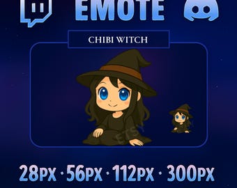 Cute Witch Emote Pack, Streaming Platform Asset Twitch Discord Youtube ...