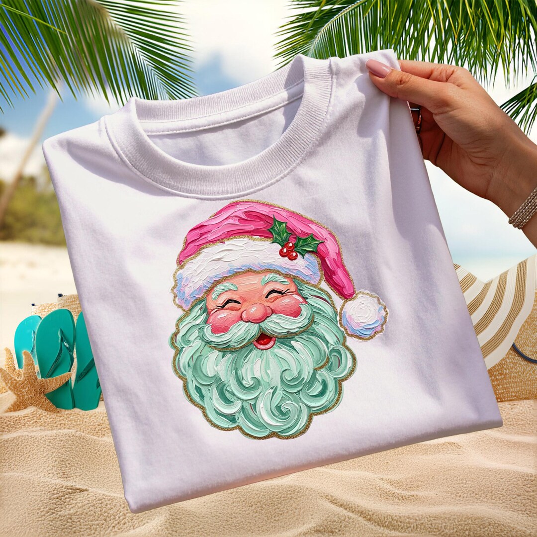 Retro Santa Clipart | Hand-painted Vintage Christmas PNG (digital ...