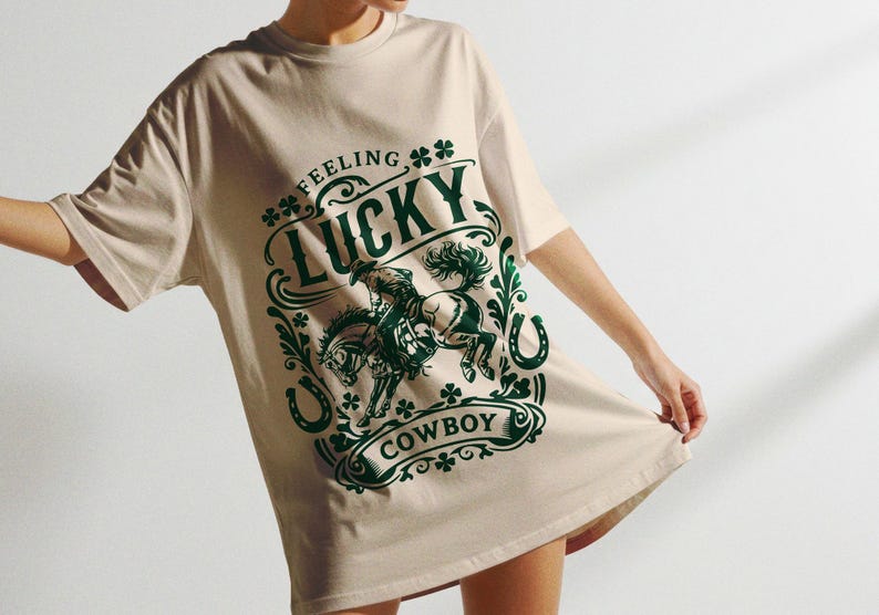 Feeling Lucky Cowboy St Patrick’s PNG EPS – Western Shamrock St ...