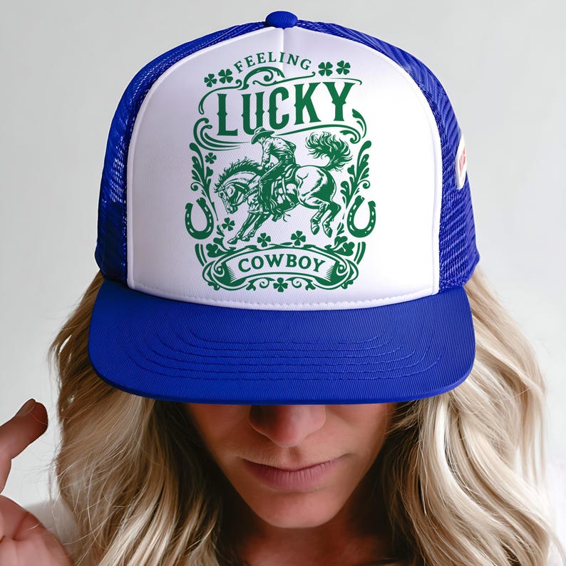 Feeling Lucky Cowboy St Patrick’s PNG EPS – Western Shamrock St ...
