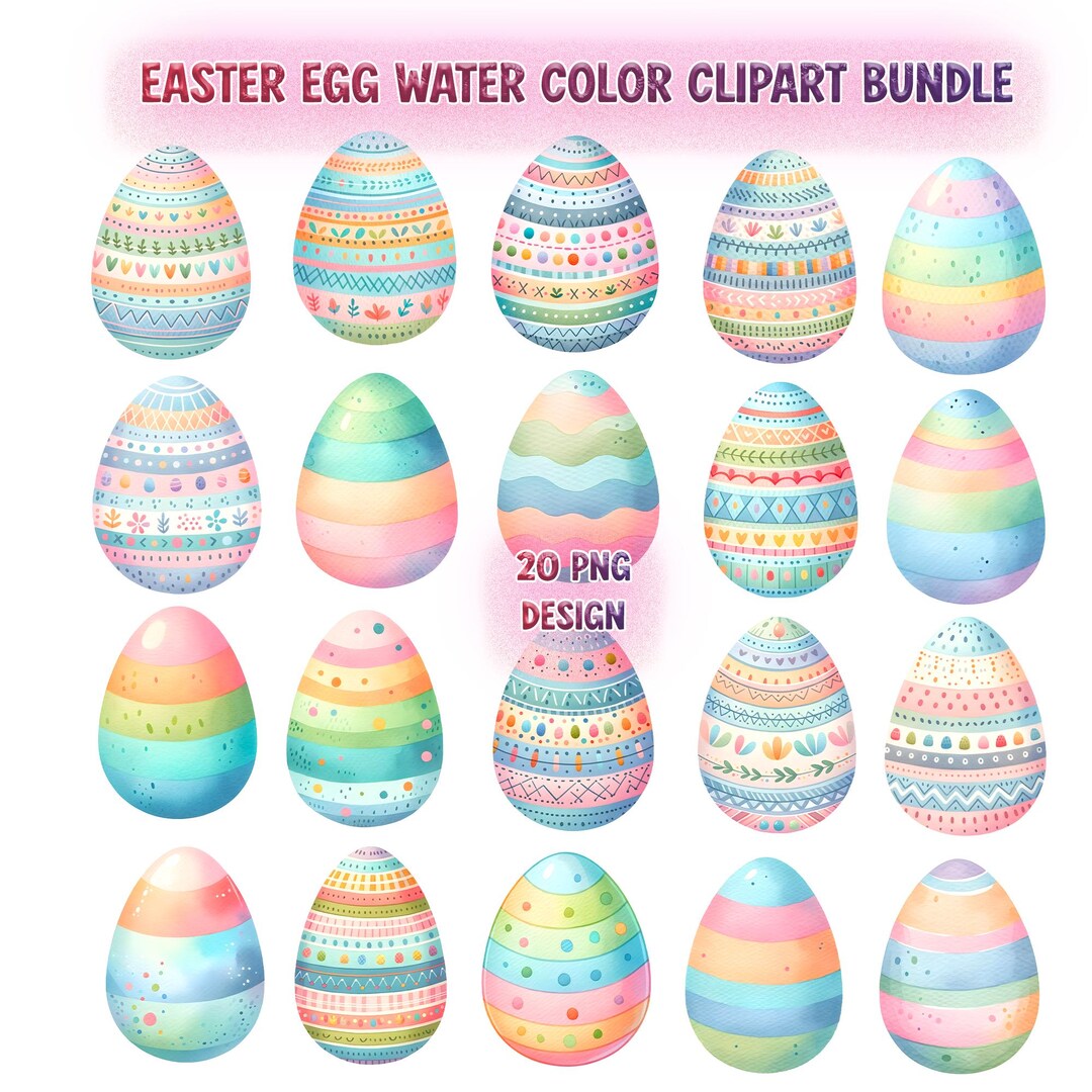 Watercolor Easter Egg Clipart – 20 PNG Designs (digital Download) - Etsy