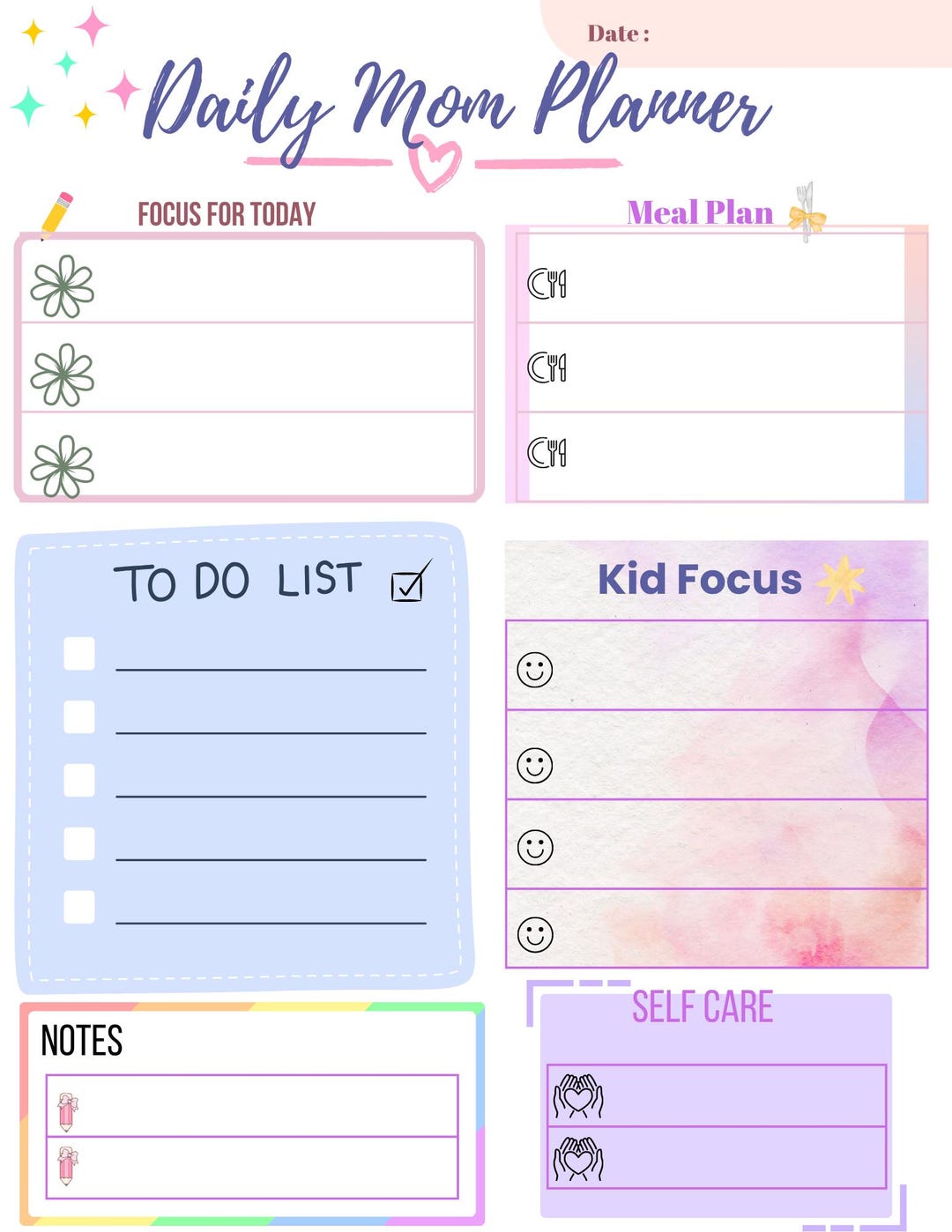 Daily Mom Planner Printable L Mom Life Organizer L PDF Download L to Do ...
