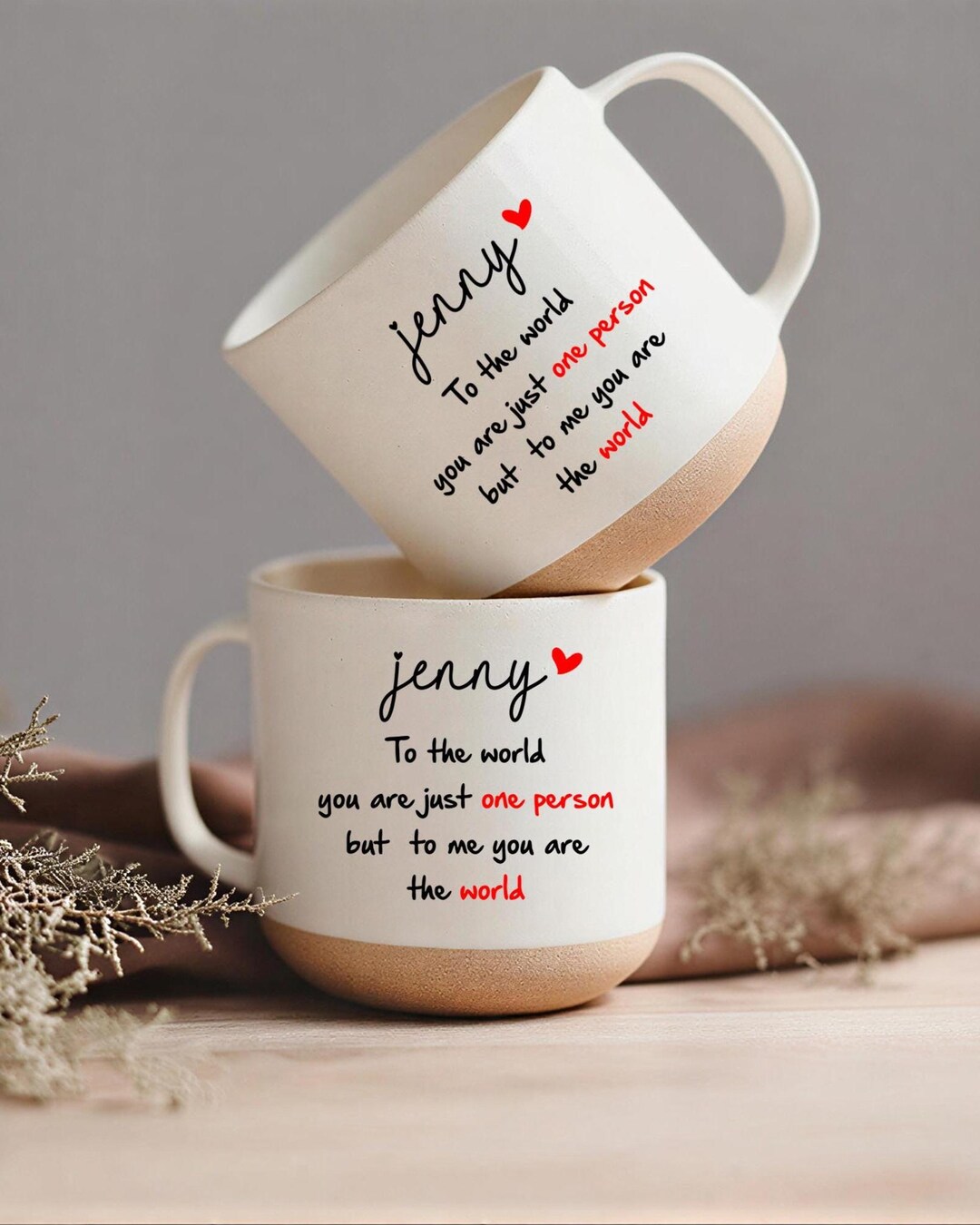 Custom Couple Pottery Mug, Valentine's Day Mug Gift for Boyfriend ...