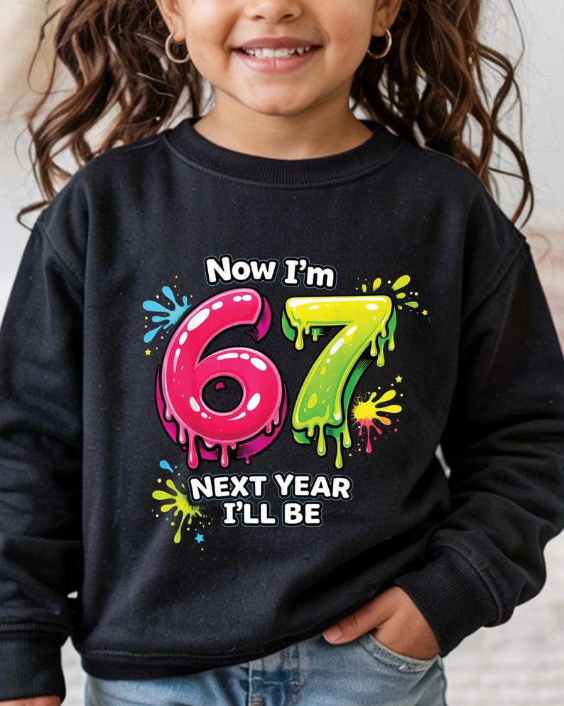 6 7 Meme Kid's Hoodie: Melting Ice Cream, Gen Z Humor - Etsy