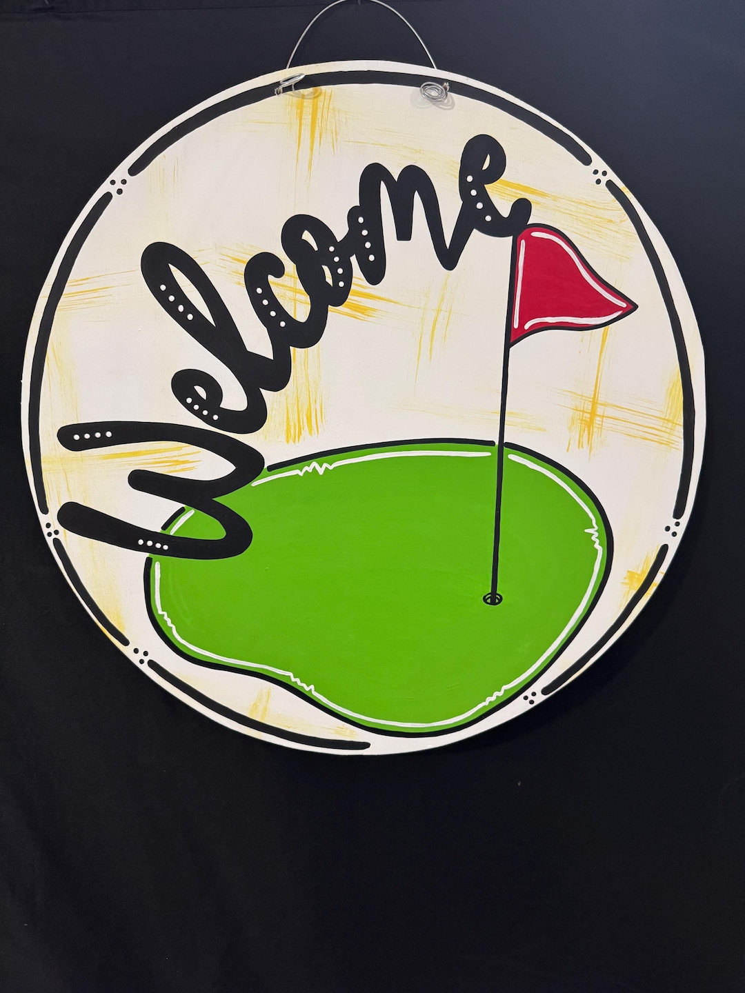 Personalized Golf Welcome Sign: Custom Wooden Door Hanger - Etsy
