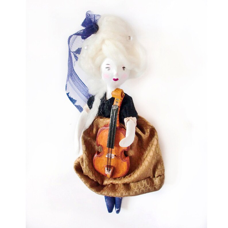 The Stradivarius Violin Player - Original Handmade Paper Clay Doll ...