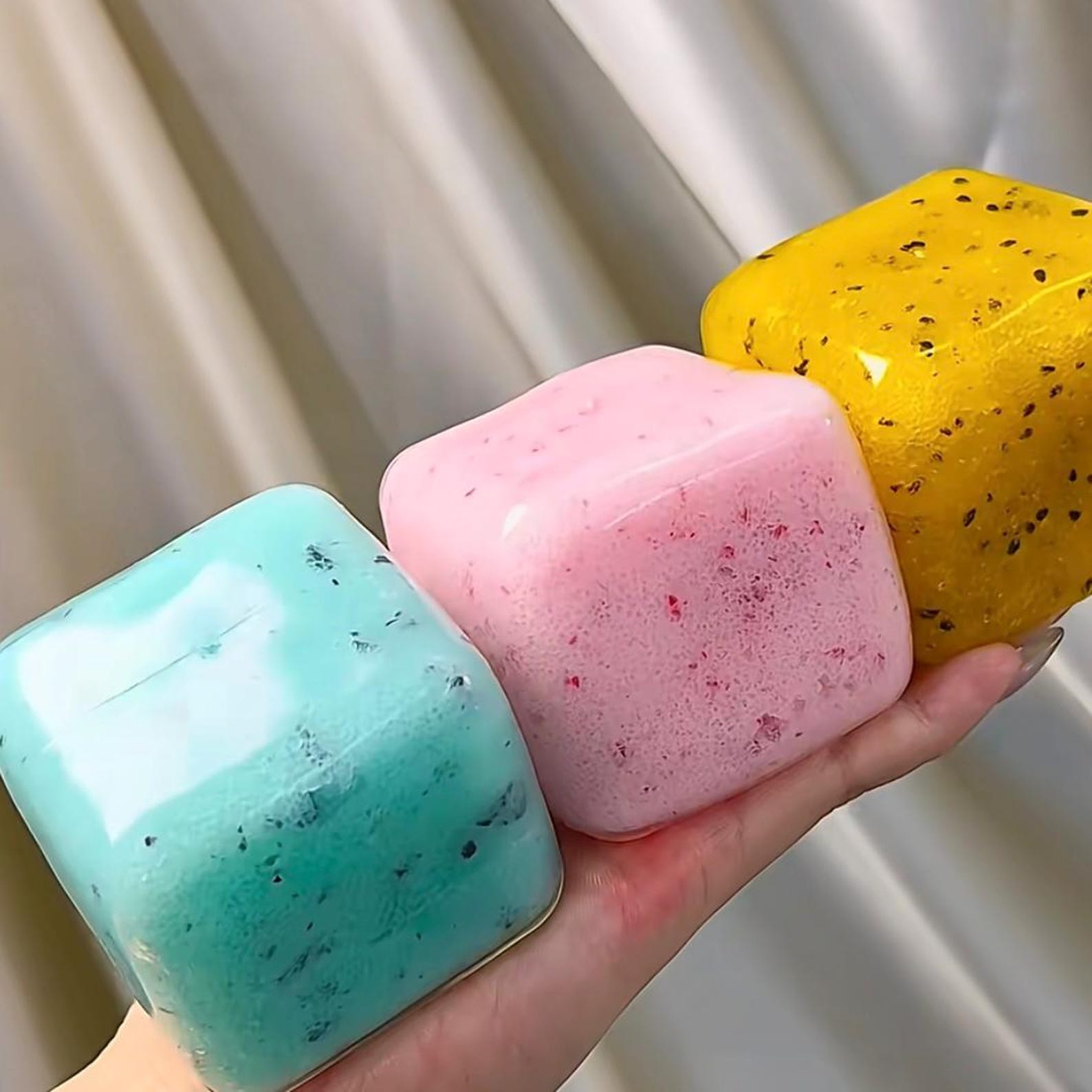 Handmade Mochi Ball Fidget Toy: Shaved Ice Yogurt Cube Stress Relief - Etsy