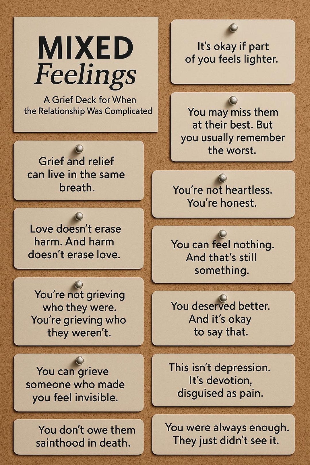 Printable Grief Card Deck - Mixed Feelings -support for Complicated ...
