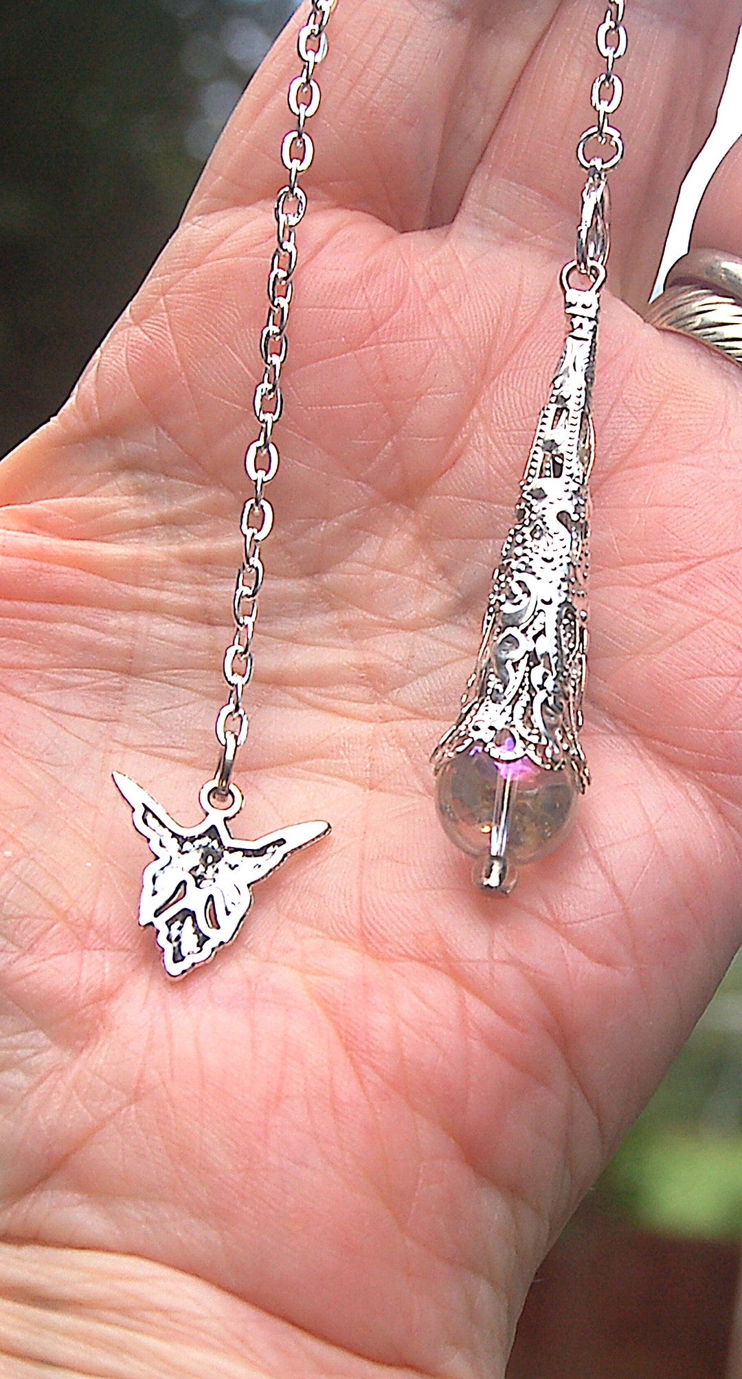 Angel Aura Quartz Pendulum Boxed Gift Angelic Energy Shielding Healing ...