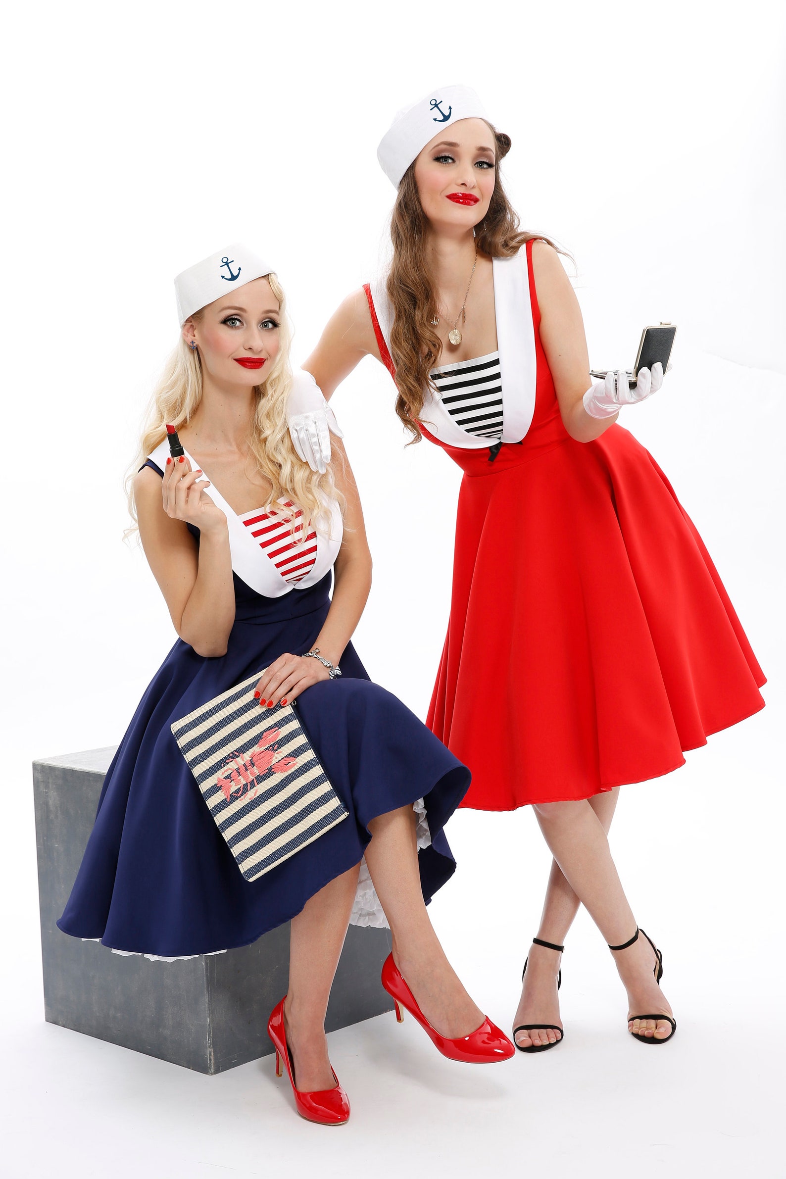 Angelina Red Sailor Dress: Vintage Style / Pin-up / Rockabilly | Etsy