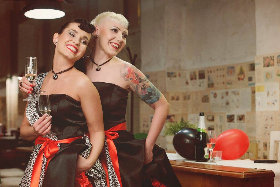 Black & Leopard Dress: Vintage Style / Pin-up / Rockabilly | Etsy