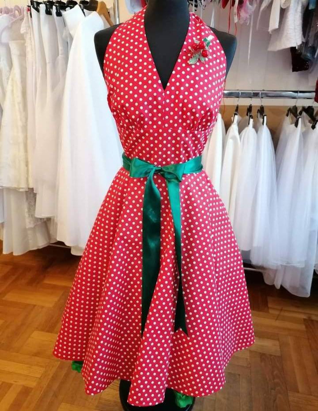 Dolly Pin Up Polka Dot Dress By Ticci Rockabilly Clothing Etsy