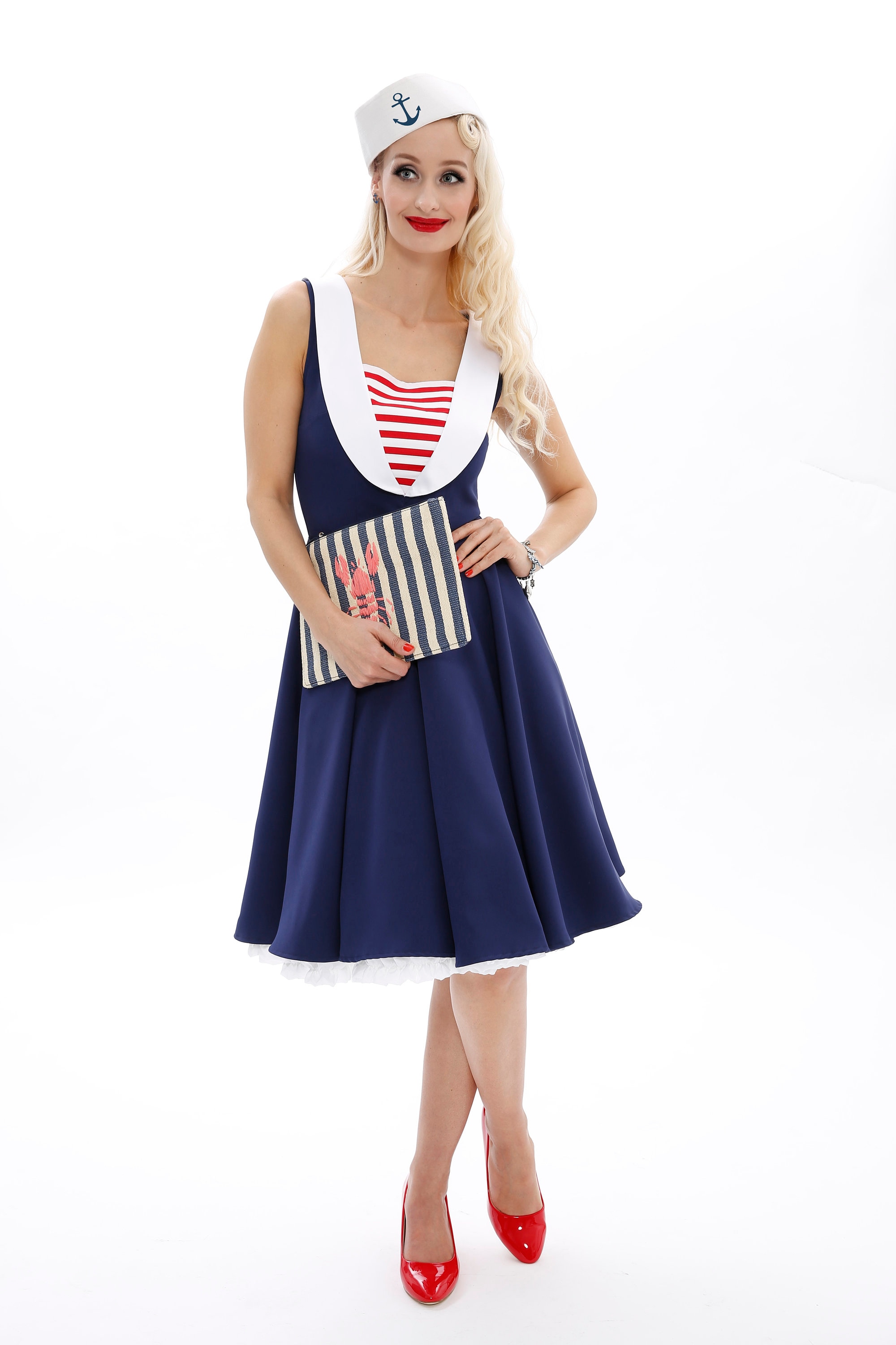Rockabilly Navy Sailor Dress: Vintage Style / Pin-up / | Etsy