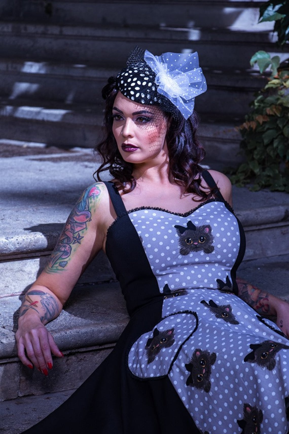 Black Cat PIN-UP Witch Dress by Ticci Rockabilly Clothing - Etsy