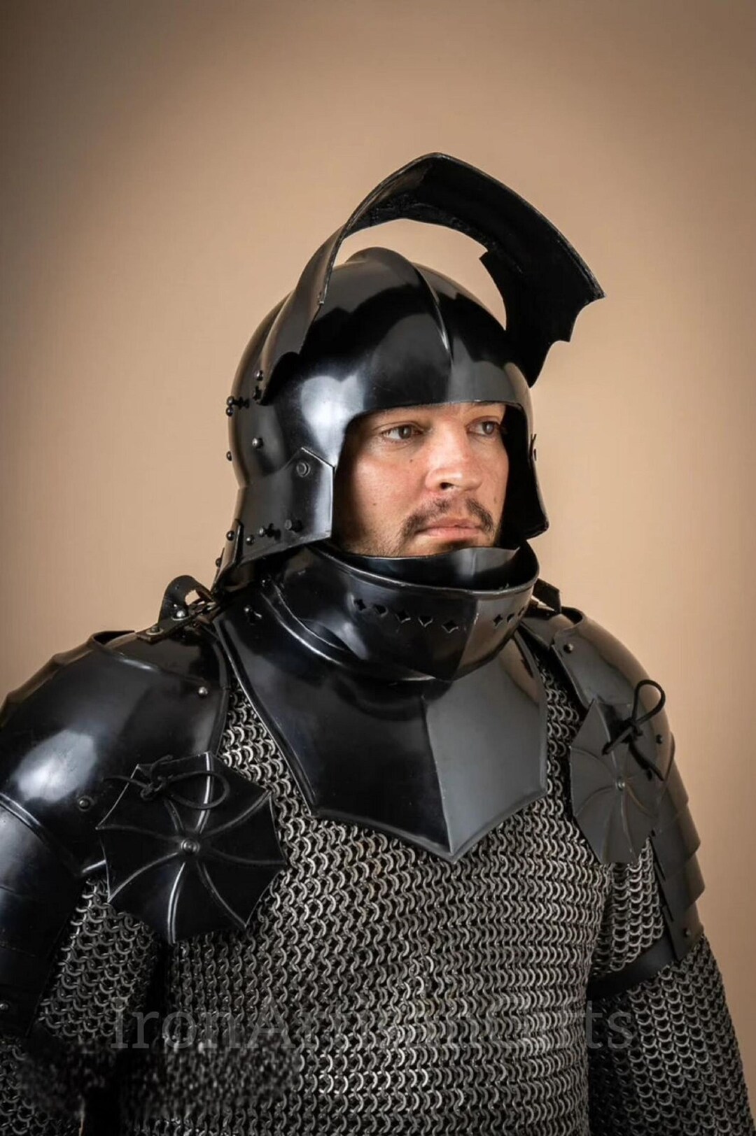 Handmade Medieval Knight Plate Armor Helmet With Visor and Gorget Steel ...