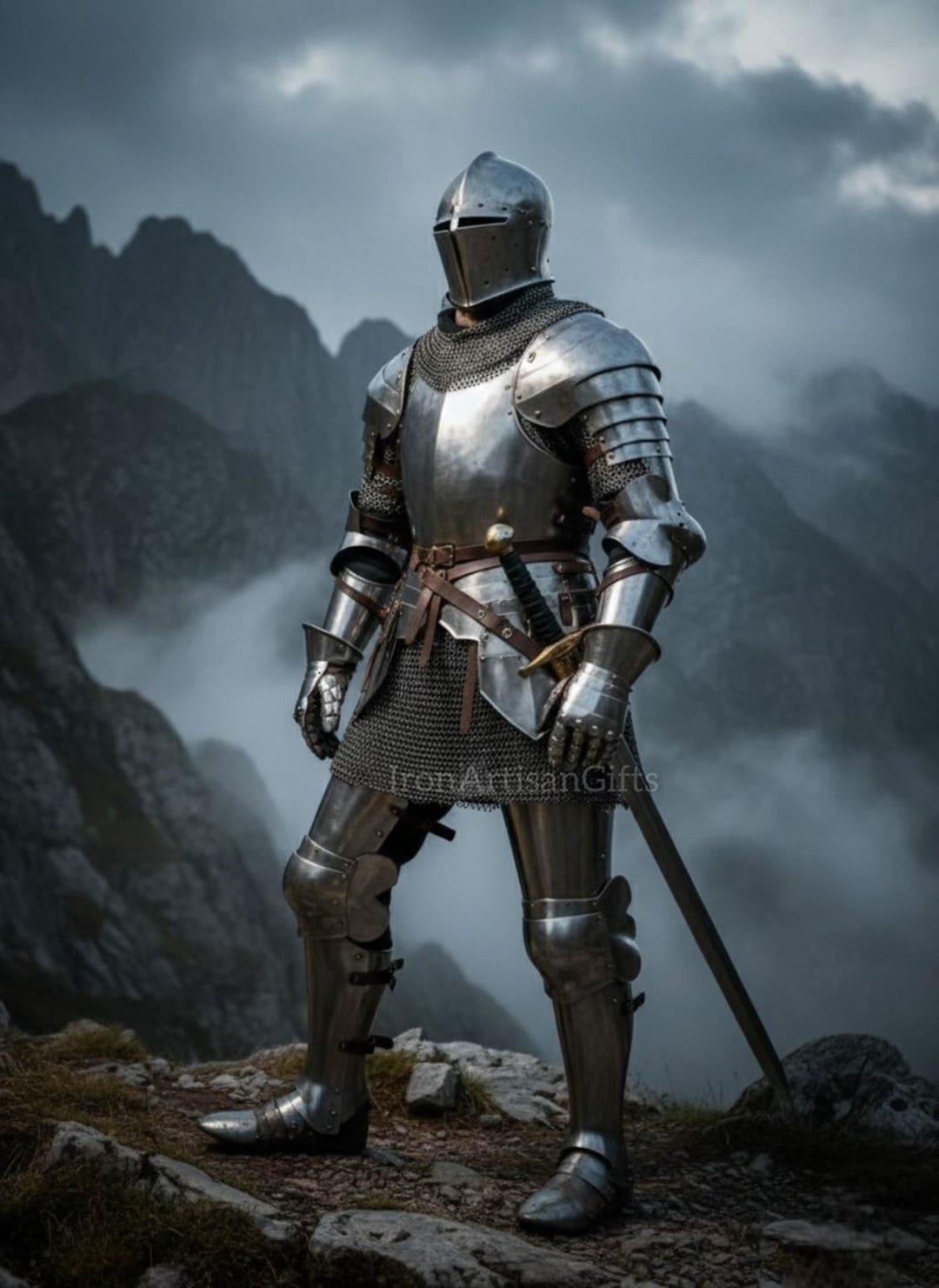 Full Medieval Knight Armor Suit – Handmade Steel Gothic Combat Armor ...