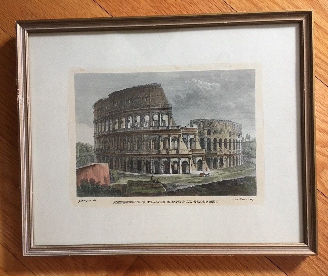 Roman Colosseum Hand Colored Copper Engraving Bygaetano Cottafavi - Etsy
