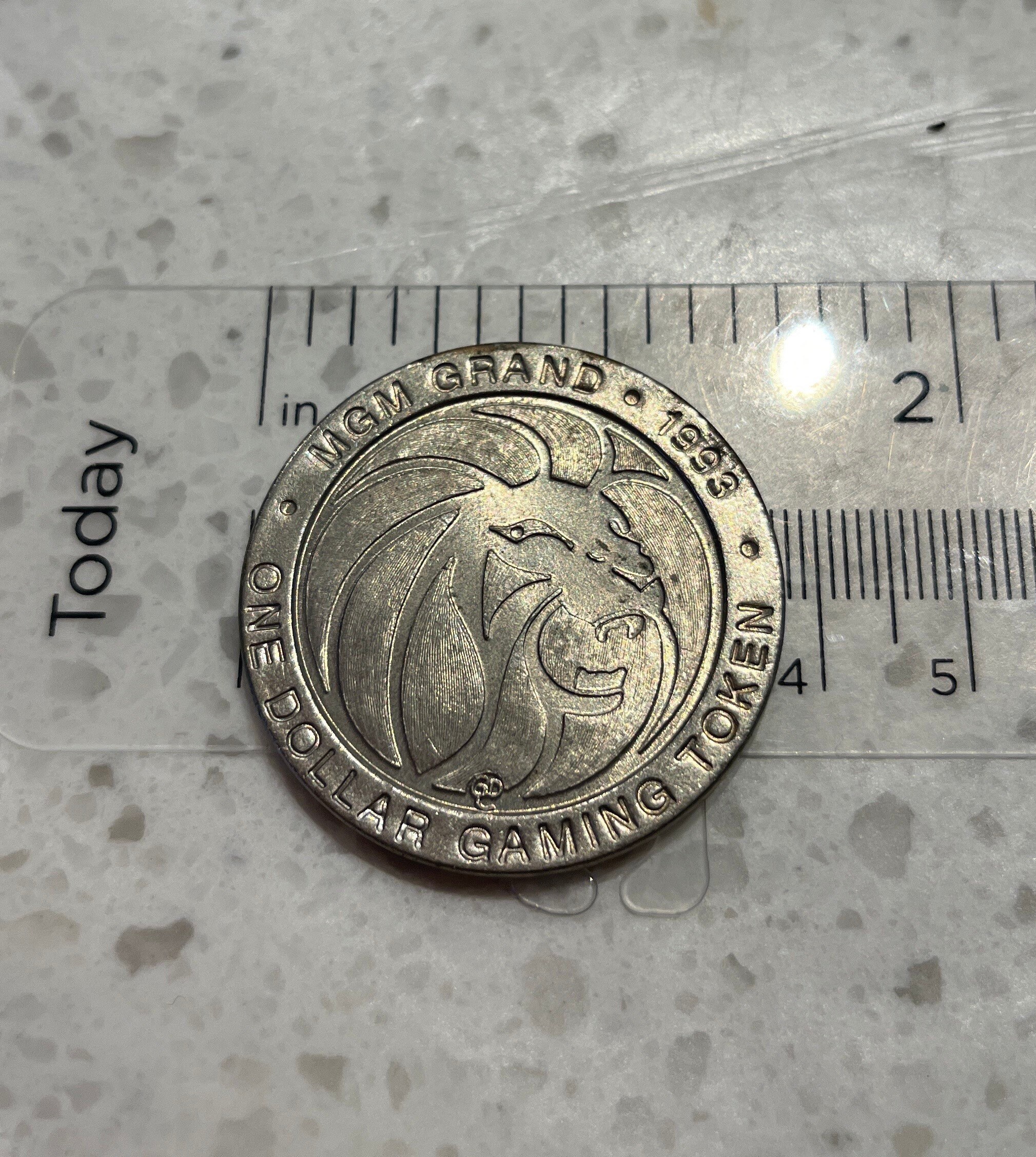 MGM 1993 One Dollar (1) Gaming Token MGM Grand DINA Las Vegas Nevada 1 ...