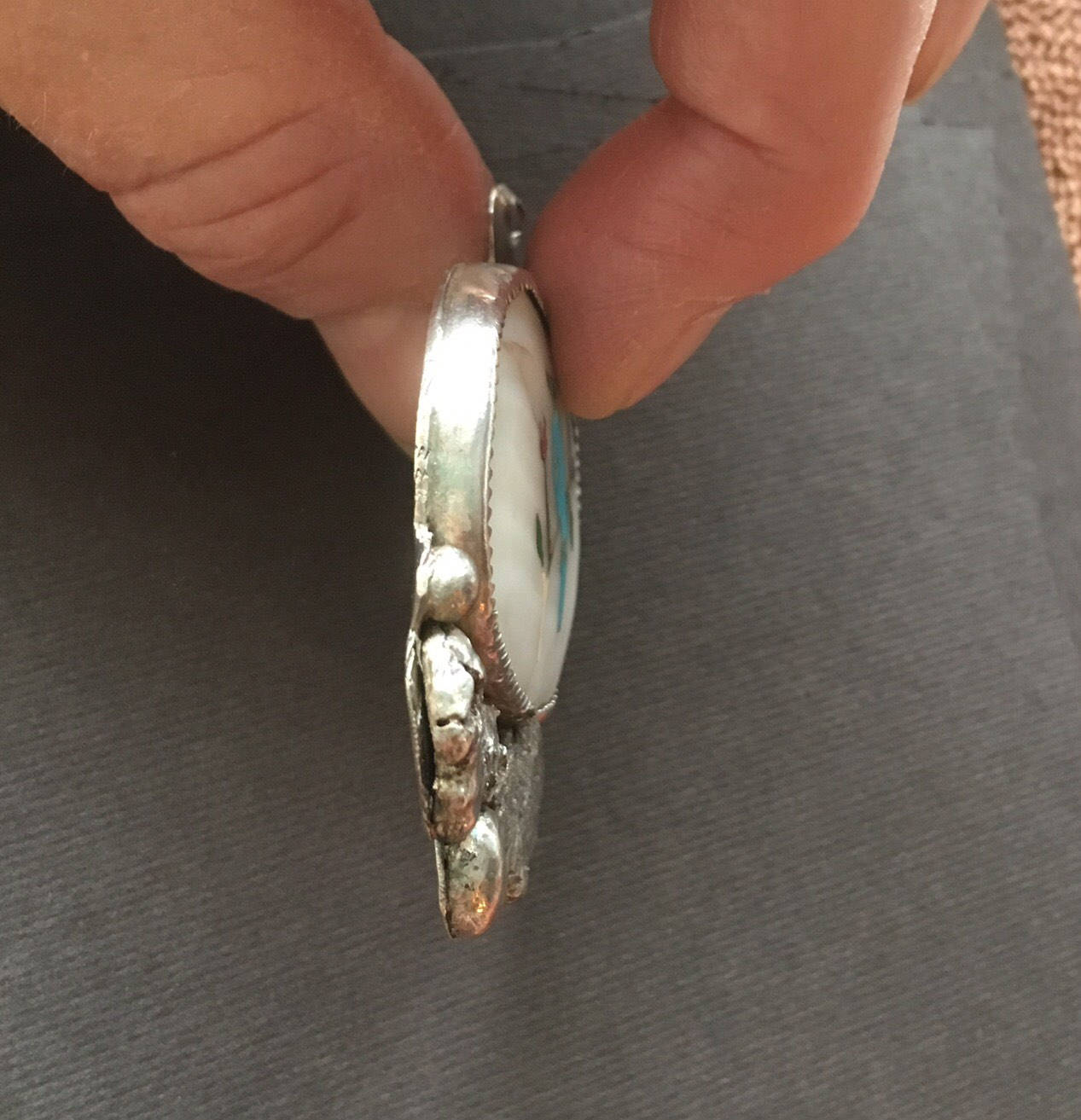 Old Inlay Southwest Large Pendant Bluejay Unmarked - Etsy