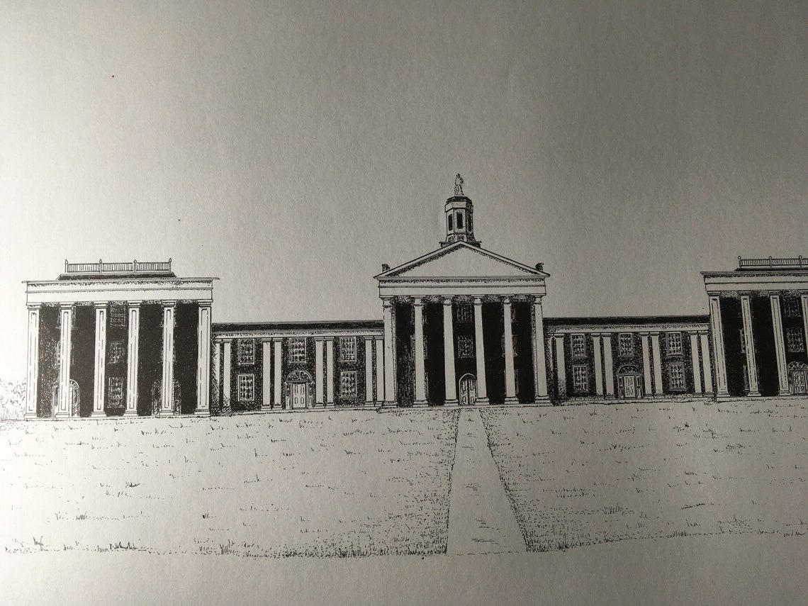 The Colonnade Buildings Print Washington and Lee College - Etsy