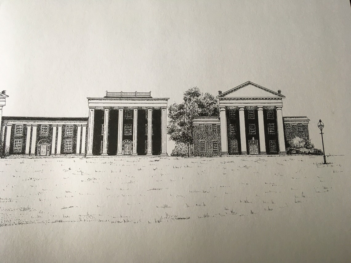 The Colonnade Buildings Print Washington and Lee College - Etsy