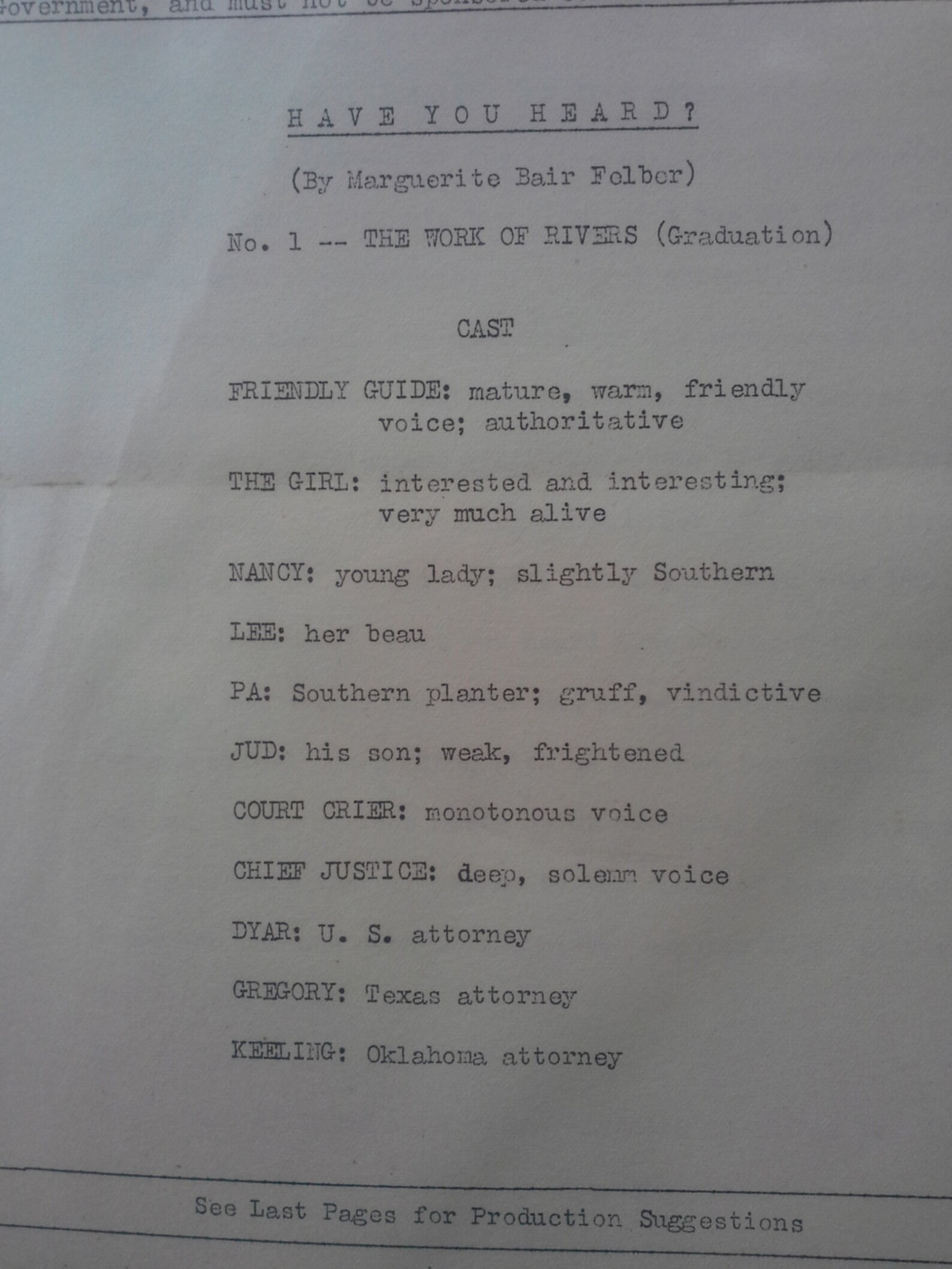 Radio Scripts United States Department of the Interior Old Radio Script ...