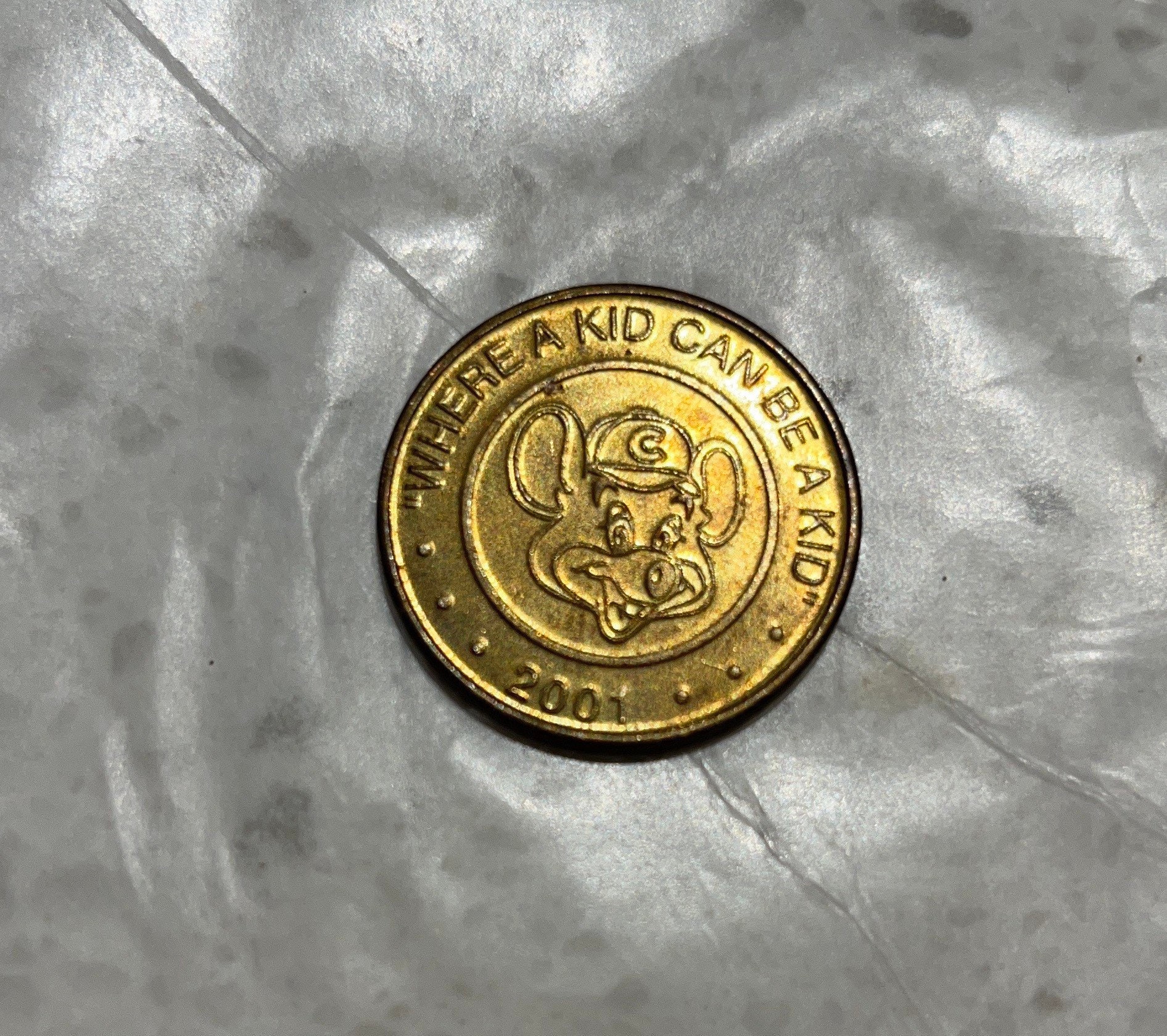 2001 Chuck E Cheese Brass Token Where a Kid Can Be a Kid - Etsy