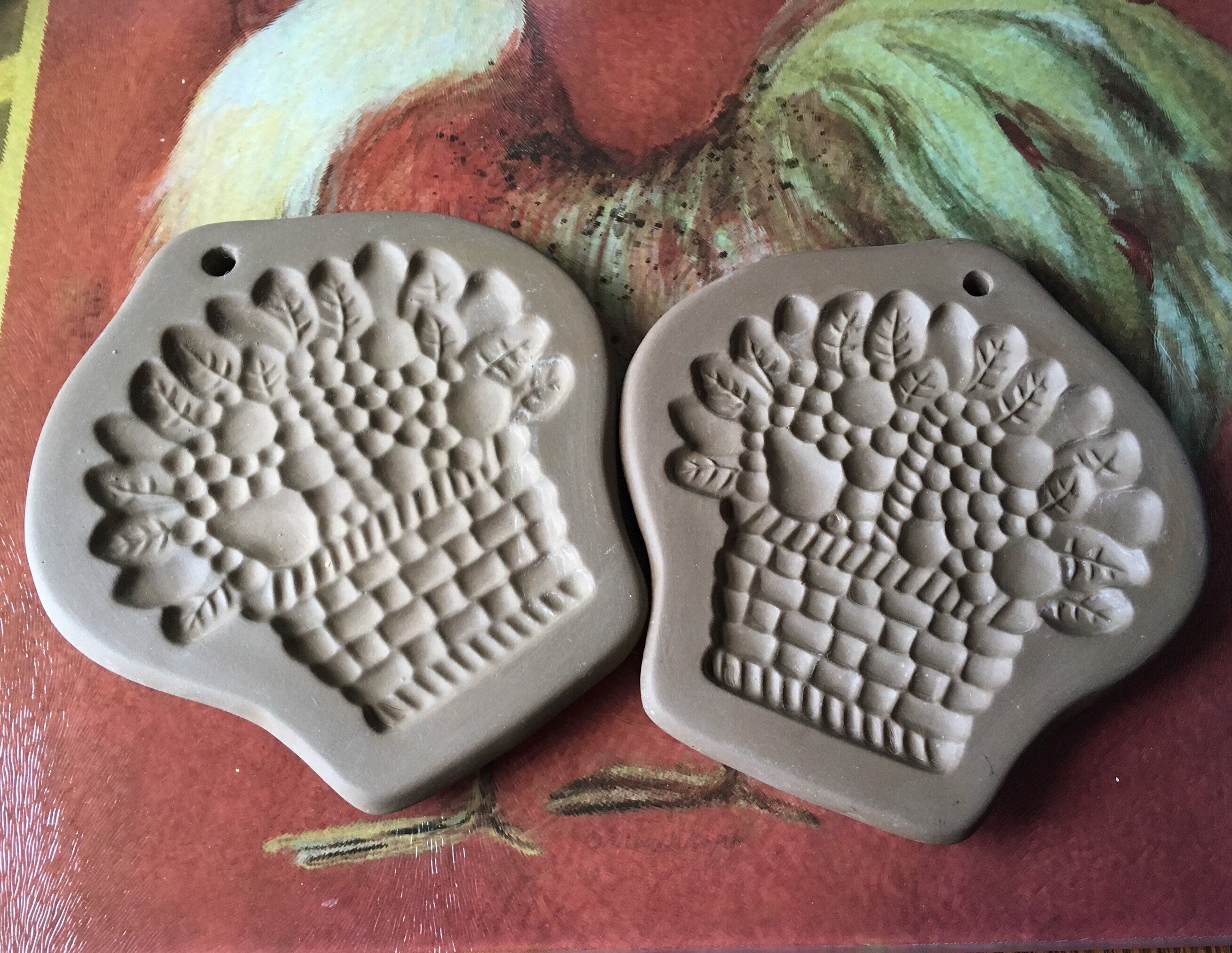 Shortbread Cookie Molds 2 Fruit Basket Signed Hartstone USA Vintage ...