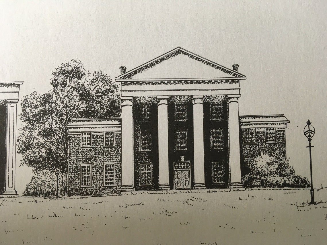 The Colonnade Buildings Print Washington and Lee College - Etsy