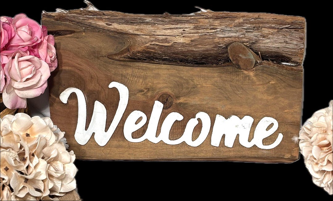 Rustic Wood Welcome Sign: Cozy Home Wall Decor (16x9x1.5") - Etsy
