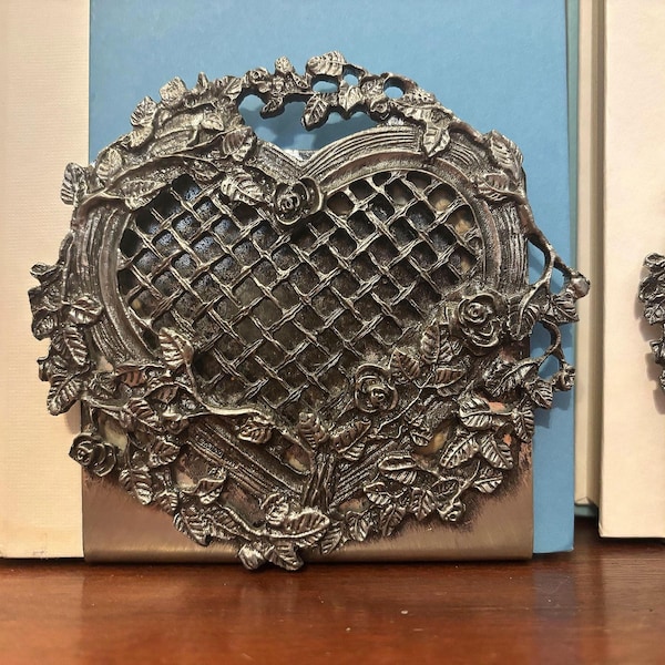Vintage Pewter Bookends - Etsy