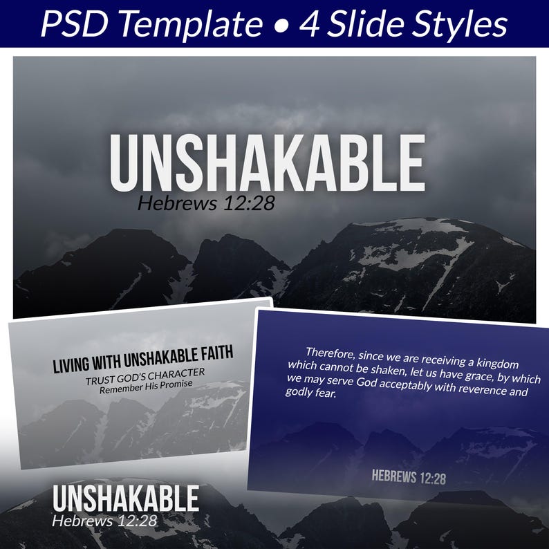 Sermon Slide Template – Church Photoshop PSD | Unshakable Series - Etsy