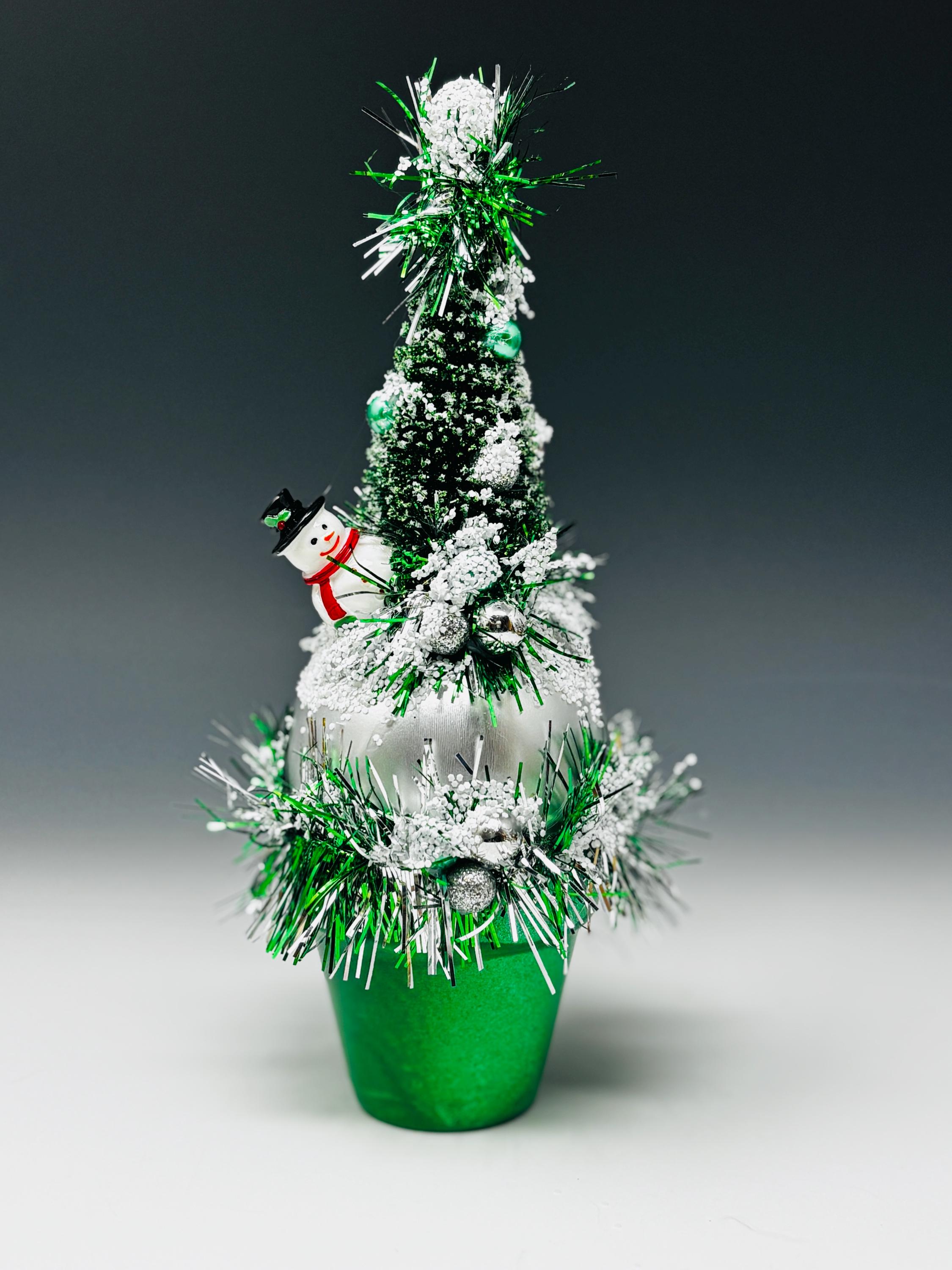 Mini Vintage Style Decorated Christmas Tree Table Top Centerpiece ...