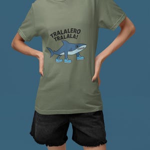 Tralalero Tralala Italian Brainrot Meme Shark Shirt Three Legged Shark ...