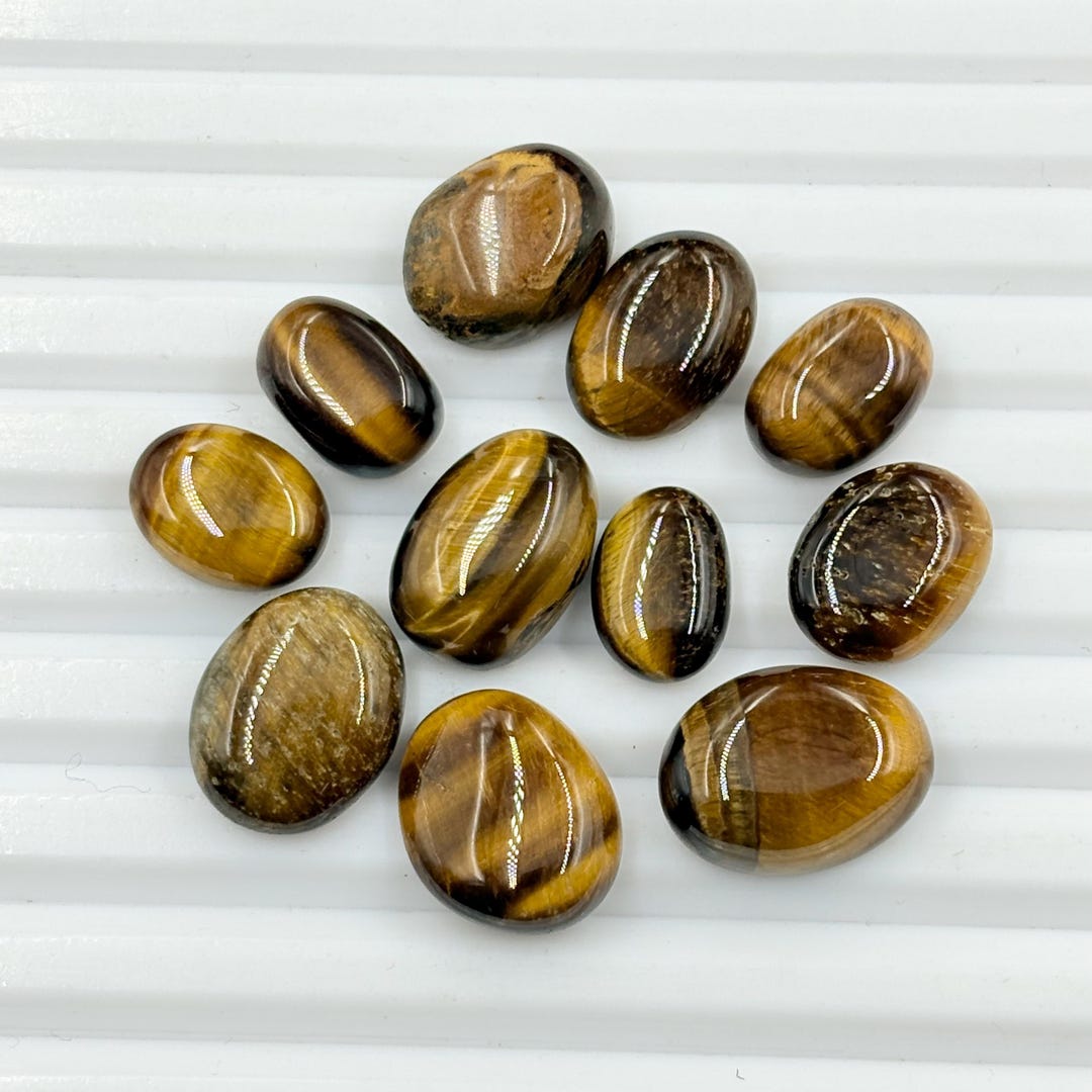 70 Carat Natural Tiger's Eye Cabochon Loose Gemstone Lots - Tiger Eye ...